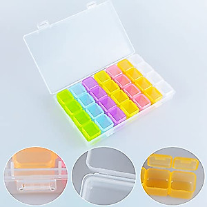 4PCS Embroidery Storage Cases Nail and diamond storage box Acrylic anti-drop transparent color jewelry box diamond painting box (Colorful)