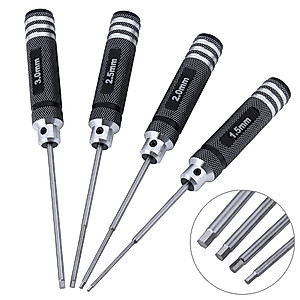 Hobbypark Hex Drivers 1.5mm 2.0mm 2.5mm 3.0mm Allen Keys Driver, RC Wheel Wrench, RC Screw Tray for RC Car Traxxas Arrma Axial SCX10 Redcat Racing Helicopter Drone
