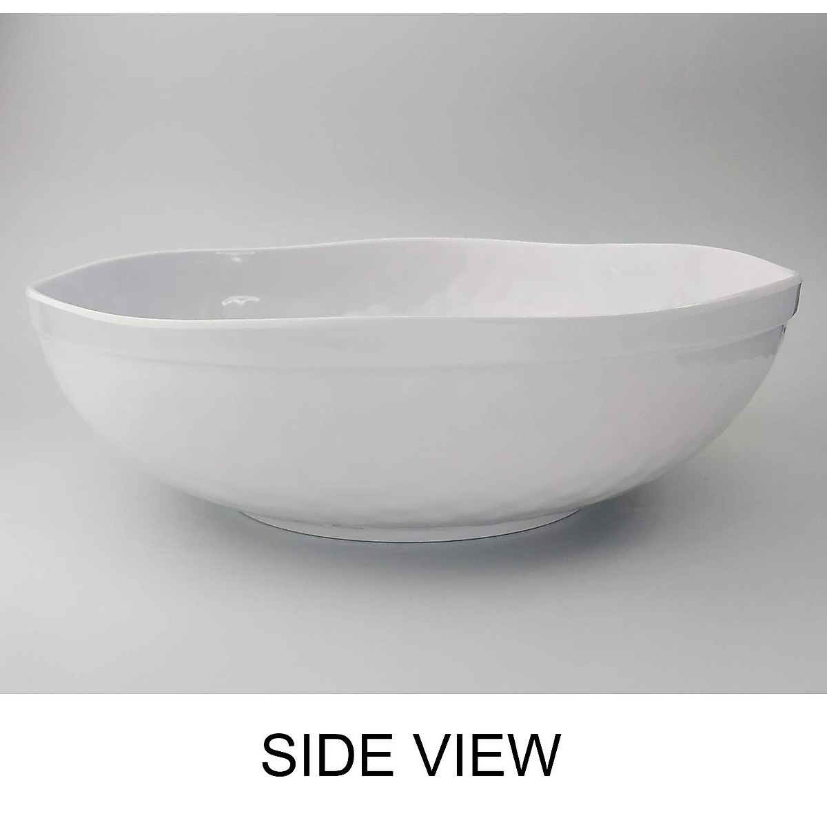 KX-WARE Melamine Serving Bowls -2pcs 12inch Larger Salad Bowls/Mixing Bowls,White Color| Break-resistant 100% Melamine Bowls | Dishwasher Safe,BPA Free