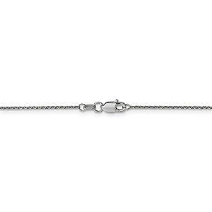 FB Jewels 18k Leslie's White Gold 1.15mm Solid Diamond-cut Cable Chain Necklace