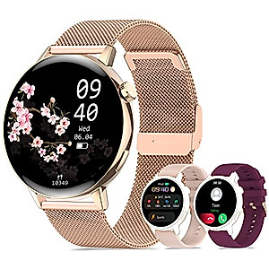 Iaret Smart Watch for Women, Dial Answer Calls Smartwatch for Android iOS Phones Waterproof Activity Fitness Tracker with 1.32" Full Touch Screen 20 Sports Modes Pedometer Heart Rate Sleep Monitor
