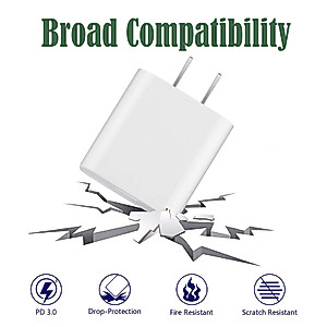 iPhone Charger [Apple MFi Certified] Apple Block USB C Fast Wall Plug with 3FT USB C to Lightning Cable for iPhone 13/14/14 Plus/14 Pro Max/12/12 Pro/Pro Max/11/Air pods Pro/iPad Air 3/Mini 4 (White)