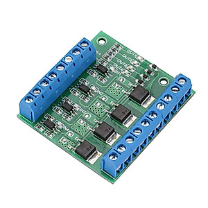 MOS FET PWM 3-20V to 3.7-27VDC 10A 4-Channel Driver Module PLC Amplifier Circuit Board