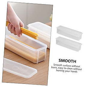 KICHOUSE 2Pcs Airtight Rectangular Pasta Noodle Storage Boxes Sealed Grains Canisters for Pantry and Refrigerator Organization for Spaghetti and Food Storage