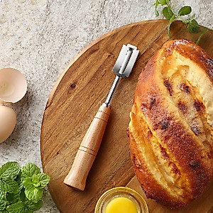 SAINT GERMAIN Premium Hand Crafted Bread Lame for Dough Scoring Knife, Lame Bread Tool for Sourdough Bread Slashing with 10 Blades Included with Replacement with Authentic Leather Protector Cover
