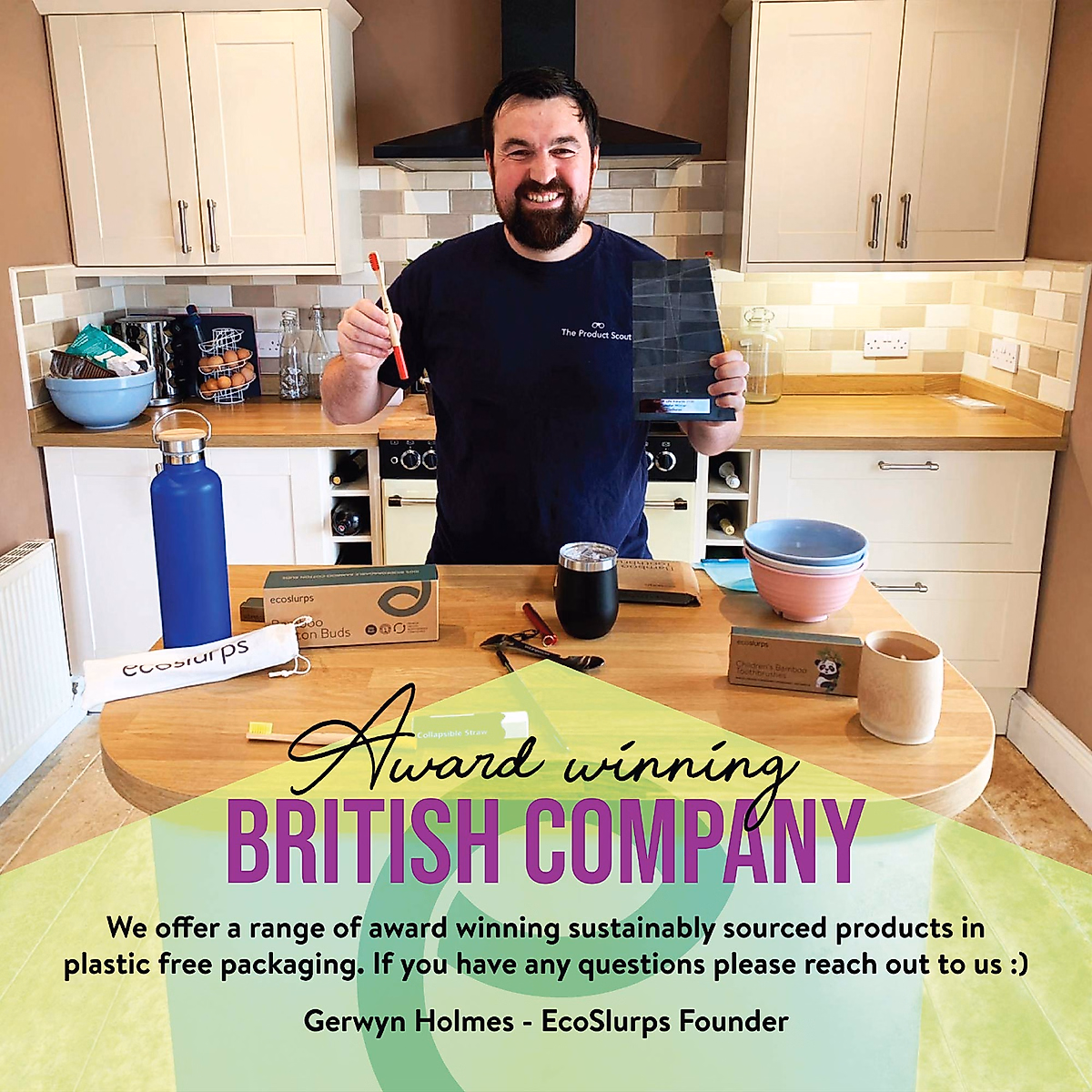 EcoSlurps 12 Bamboo Toothbrushes Multipack - One Years Supply of Bamboo Toothbrush - Bulk Biodegradable toothbrushes (12 Adult Medium, Multi-Colored)