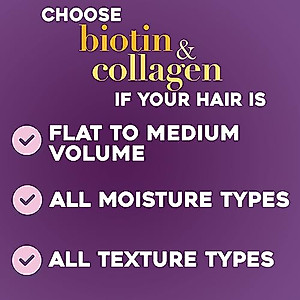 OGX Thick & Full + Biotin & Collagen Shampoo & Conditioner Set, (packaging may vary), Purple, 13 Fl Oz (Pack of 2)