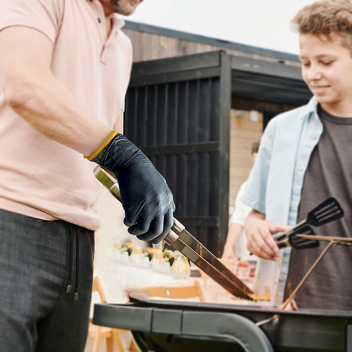 Evridwear Cotton Work Gloves Light-duty String Knit BBQ Glove Liner for Outdoor Cooking, Painting, Gardening Men & Women 10 Pairs (Grey, Large)