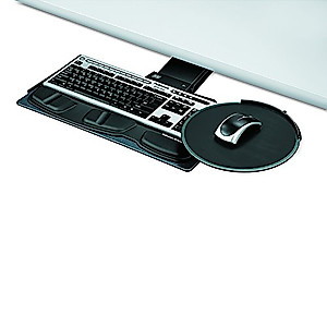 Fellowes 8029801 Keyboard Tray,Sit/Stand,21-3/4-Inch Track,19-Inch X10-5/8-Inch,Black