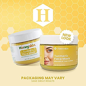 Turmeric Face Mask for Sensitive Skin - Deep Pore Cleansing Mask - Skin Moisturizing Face Mask - Organic Face Mask Skin Care with Manuka Honey, Kaolin Clay and Bentonite Clay Mask (3oz)