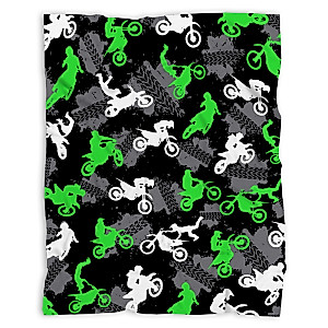 Dirt Bike Motorcycle Blanket Gifts for Boys Girls, Ultra Soft Dirt Bike Motorcycle Throw Blanket, Lightweight Motorcycle Stuff Warm Plush Throw Blankets for Couch 40"x50" for Kids