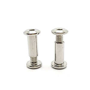 Screw Post Fit for 5/16 inch(8mm) Hole Dia, Male M6x20mm Female 18mm Hex Drive Binding Bolts for Leather Wood Furniture, Stainless Steel Silver 5 Sets