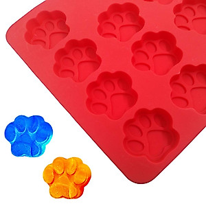 Set of 5, Dog Paws & Bones Silicone Mold and Stainless Steel Dog Bone Cookie Cutters, findTop Food Grade Silicone Mold and 3 Sizes of Biscuit Cutters