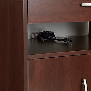 South Shore Axess Microwave Cart on Wheels, Royal Cherry