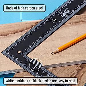Mr. Pen- Carpenter Square, Framing Square, 8 inch x 12 inch , Carpenters Square , Right Angle Ruler, Framing Tools, L Shape Ruler, Metal Square, Steel Square