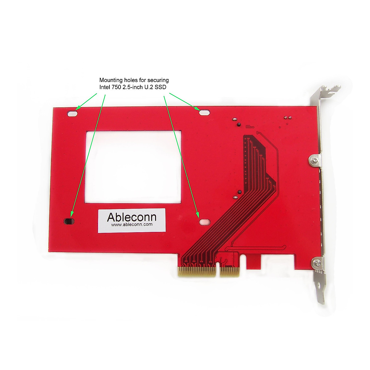 Ableconn PEXU2-132 NVMe 2.5-inch U.2 (SFF-8639) SSD PCIe 4.0 x4 Carrier Adapter Card - for 2.5-inch U.2 NVMe SSD - U.2 to PCIe - PCIe Adapter for U.2 Drive