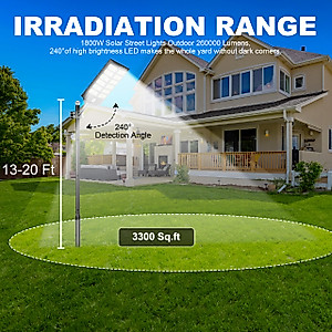 Vzyhik 5000W Solar Street Lights Outdoor,7000K 480000LM Outdoor LED Street Light Dusk to Dawn, LED Wide Angle Lamp with Motion Sensor and Remote Control, for Parking Lot, Yard, etc.2-Pack