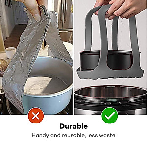 Pressure Cooker Sling, Silicone Bakeware Sling for 6 Qt/8 Qt Instant Pot, Ninja Foodi and Multi-function Cooker Anti-scalding Bakeware Lifter Steamer Rack, BPA-Free Silicone Egg Steamer Rack (Gray)