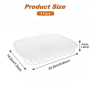 CYEAH 6 Pcs Bacon Keeper Plastic Deli Meat Saver with Lids, Bacon Keeper Airtight Cold Cuts Cheese Container for Refrigerator, Food Refrigerator Storage Box Shallow Low Christmas Cookie Holder