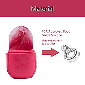 Ice Roller for Face and Eye, Ice Face Roller,Facial Beauty Ice Roller Skin Care Tools, Ice Facial Cube, Gua Sha Face Massage, Silicone Ice Mold for Face Beauty (Pink)