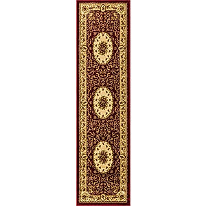 Unique Loom Versailles Collection Traditional Classic Medallion Motif Area Rug (2' 7 x 10' 0 Runner, Burgundy/ Ivory)