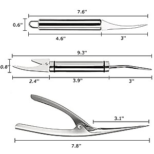 Lyellfe 9 Pieces Shrimp Deveiner Tool, Food-grade 18/8 Stainless Steel Shrimp Peeler, Multipurpose Shrimp Line Fish Maw Scale Knife, Great for Seafood Knives House Kitchen Tool
