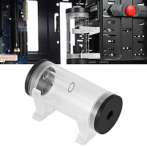 PC Water Pump,Computer Liquid Water Cooling Radiator Acrylic Cylinder Water Reservoir,Full Open Design Noise Reduction Water Cooling