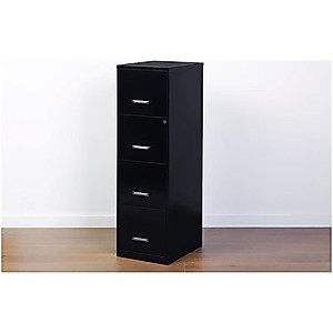 Scranton & Co 18" 4 Drawer Metal Letter File Cabinet in Black