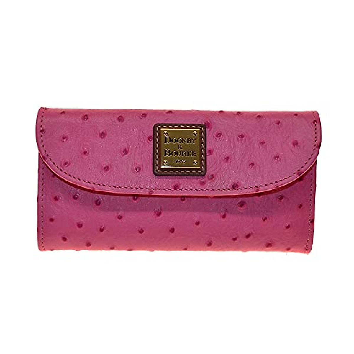 Dooney & Bourke Ostrich Continental Clutch Hot Pink