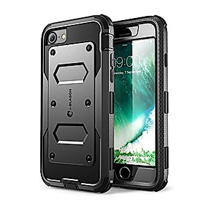 i-Blason Armorbox Case for iPhone SE 2022 (3rd Generation), [Built-in Screen Protector] Full-Body Rugged Holster Case for iPhone SE 2022/ iPhone SE 2020/ iPhone 8/7, Black