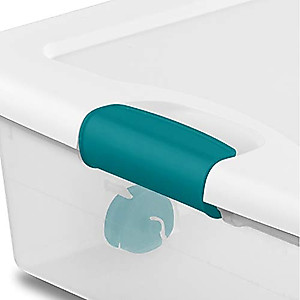 Sterilite 56 Qt./53 L Wheeled Latching Box Clears, Quart, White, 4 Piece