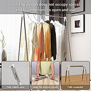 LINNNZI Portable Garment Rack, Stainless Steel Foldable Clothes Rack for Travel, Camping, Hotel Room, Laundry, Dance, Indoor, Outdoor