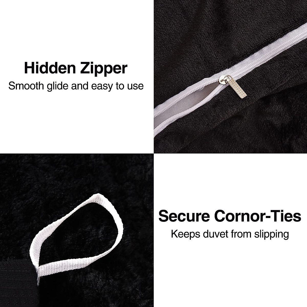 Aimuan Cow Print Duvet Cover Shaggy Fluffy Tie Dye Brown Black Velvet Bedding Set Super Soft Faux Fur Fuzzy Comforter Cover with Pillowcases (Coffee-Black, King)