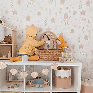 6 Pcs Ocean Animal Nursery Decor Blocks Wooden Shelf Decor for Baby Nursery Room Kids Bedroomm