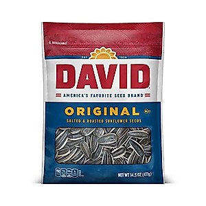 DAVID Roasted and Salted Original Sunflower Seeds, Keto Friendly, 14.5 oz