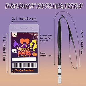 WANGDEFA 10 Set Hocus Pocus Party Favor Invitations Cards Halloween Theme Birthday Invitations with Lanyard Witch for Adults Costume Birthday Invitation Favor Supplies