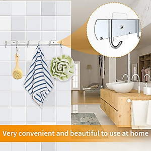 8-Set Adhesive Screws Wall Mount Hanging Nails No-Trace No Drilling Stick-on Sticky Screw with 3 Different Size Screw for Bathroom Kitchen Storage Room Tile Wall Shower Room