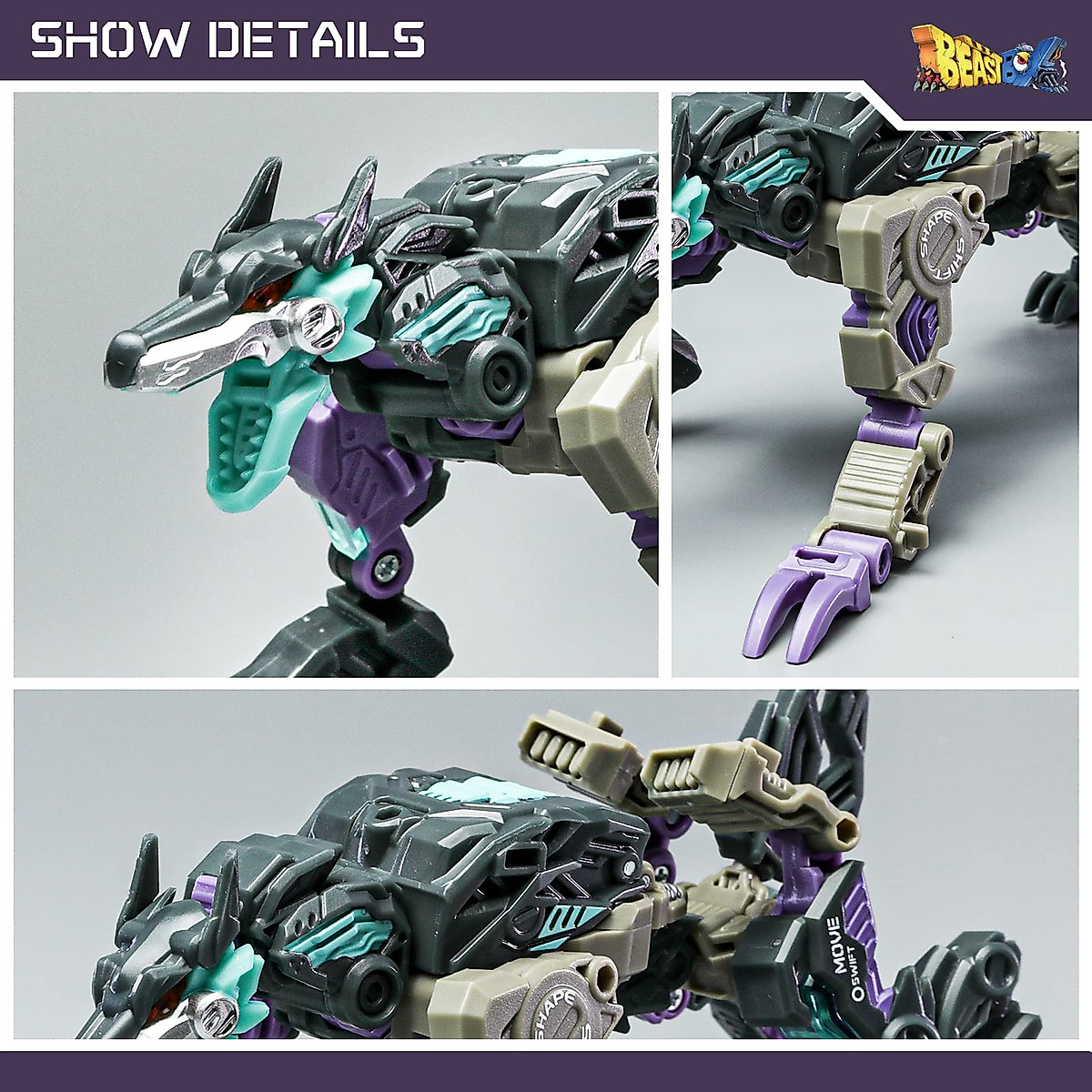 52TOYS Beastbox BB-31 FirmHand Wolf Deformation Toys Action Figure, 2/6.9inch 2 in 1 Collectible Deformation Boy Toys for Party Birthday Gifts, Ages 15 and Up