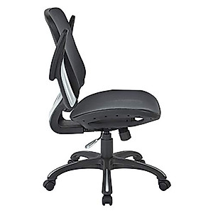 Office Star Riley Ventilated Manager's Office Desk Chair with Breathable Mesh Seat and Back, Black Base with Black