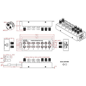 Wired Banana Jack and Power Pole 10 Outlet DC Power Distribution Strip Box