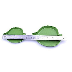 pranovo 2 Pack Leaf Reptile Food and Water Bowl for Pet Aquarium Ornament Terrarium Dish Plate Lizards Tortoises or Small Reptiles