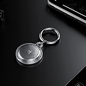 AICase Full Body 360 Protection Clear Case Compatible with 2021 Apple AirTag, Protective Case with Keychain for Pets Dogs Cats Keys