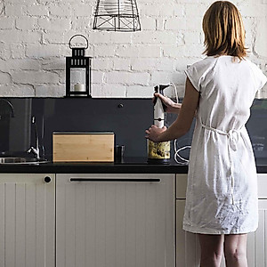 Exfoil Kitchen Compost Bin with lid, As Indoor Compost Bin with Stainless Steel Insert, Countertop Compost Bin- 1.6 Gal Smell Proof,Indoor Large Compost Bin Kitchen