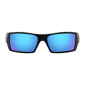 Oakley Gascan Sunglasses (Matte Black Frame, Prizm Sapphire Polarized Lens) with Country Flag Microbag
