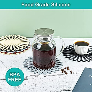 SPUVGVC Silicone Trivets for hot Dishes&Pots&Pans-Non Slip Hot Pads for Kitchen, Modern Heat Resistant mats for Counter&Table Top, Multi Use Trivet Mat-Pot Holders for Table, Dark Grey Set of 3