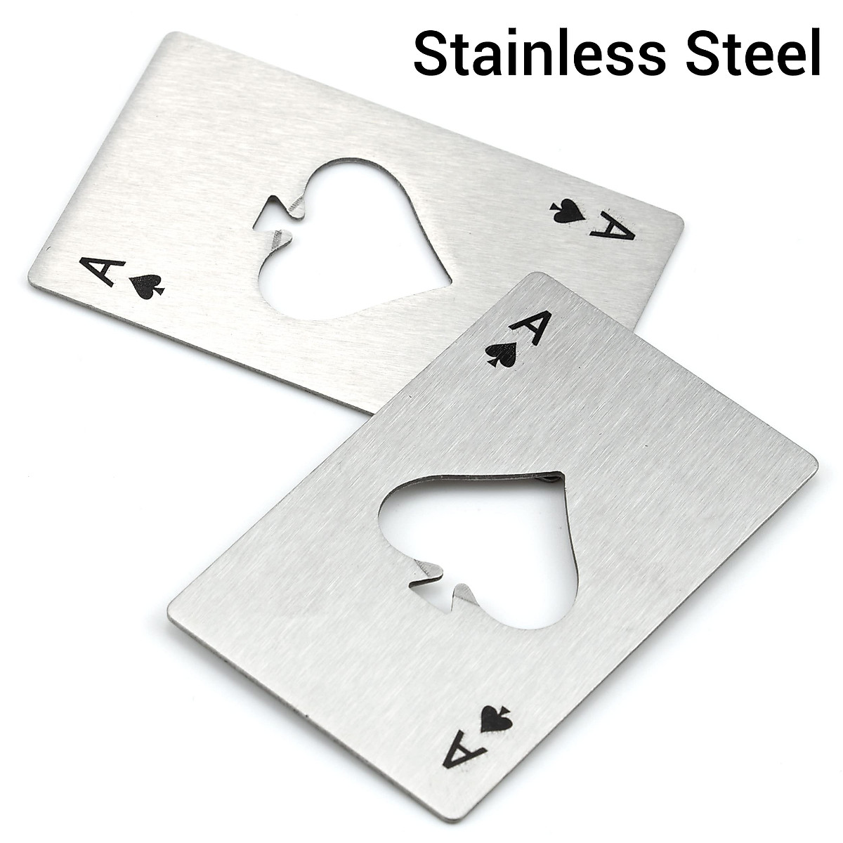 5 Pieces Casino Bottle Opener Stainless Steel Ace Bottle Opener Cards Poker Card Bottle Openers Credit Card Size Beer Bottle Cap Opener for Your Wallet