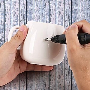 60 Grit 20Pcs 𝗗𝗶𝗮𝗺𝗼𝗻𝗱 𝗕𝘂𝗿𝗿 𝗦𝗲𝘁 - GOXAWEE Rotary Grinding Burrs Engraving Bits Set with 1/8-inch Shank, Diamond-Coated Stone Carving Accessories Bit Universal Fitment for Rotary Tools