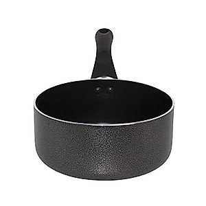 IMUSA USA 2 Quart Charcoal Exterior Sauce Pan with Nonstick Interior and Black Soft-Touch Handle