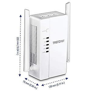 TRENDnet Wi-Fi Everywhere Powerline 1200 AV2 AC1200 Wireless Access Point, Expand Your Wireless Coverage, Built-in Concurrent Dual-Band, 3 x Gigabit Ports, MIMO, Beamforming, White, TPL-430AP