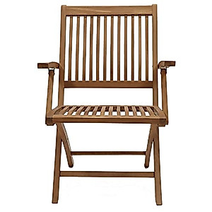 Redmon Premium Teak Folding Chair, Large, Woodgrain
